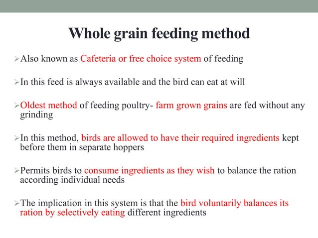 Types and forms of feed and feeding methods in poultry | PPTX
