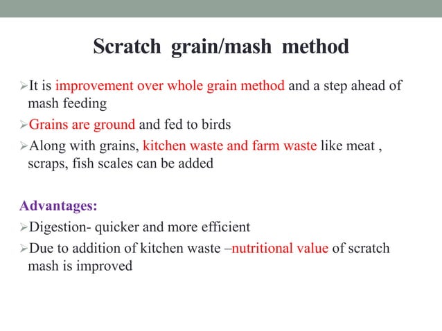 Types and forms of feed and feeding methods in poultry | PPTX