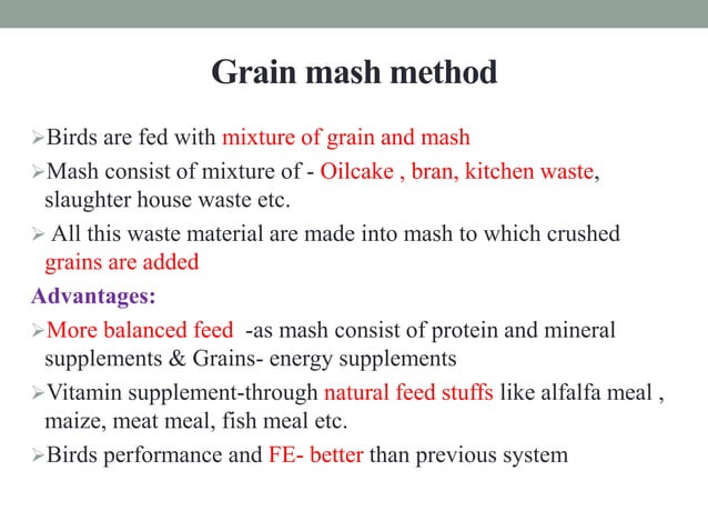Types and forms of feed and feeding methods in poultry | PPTX