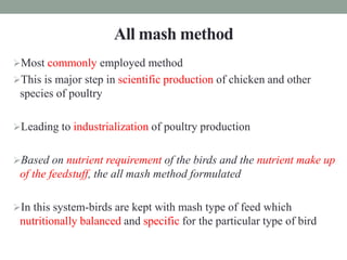Types and forms of feed and feeding methods in poultry | PPTX