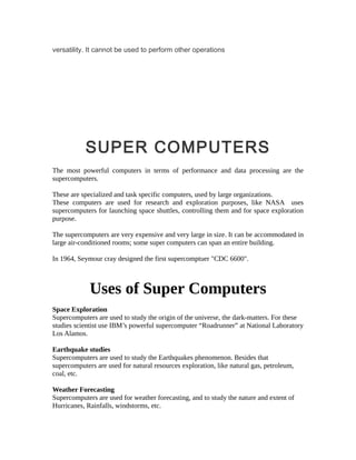 Types and generations of computers | DOC