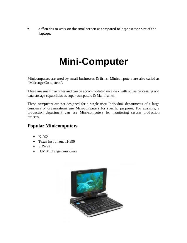 Types and generations of computers