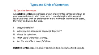 Types and Kinds of sentences.pptx with examples | PPT