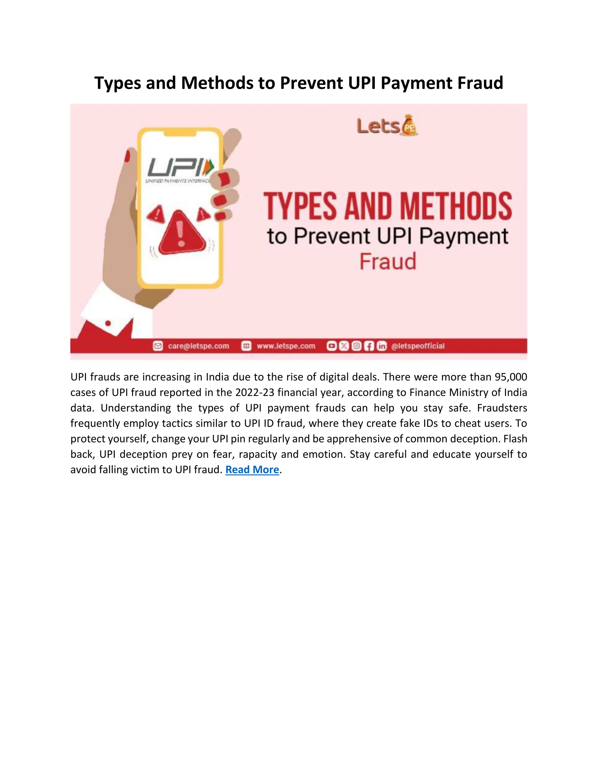 Types and Methods to Prevent UPI Payment Fraud | DOCX | Credit Cards ...