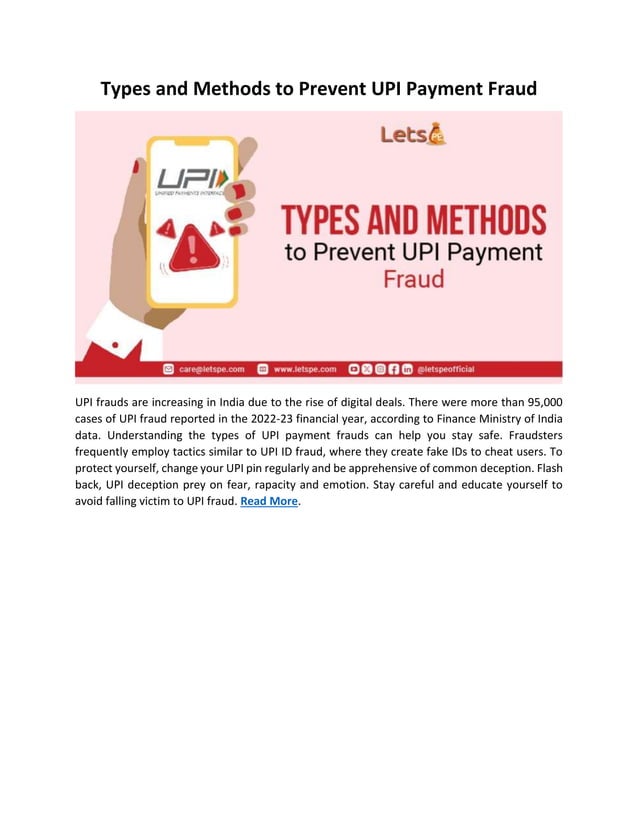 Types and Methods to Prevent UPI Payment Fraud | DOCX | Credit Cards ...