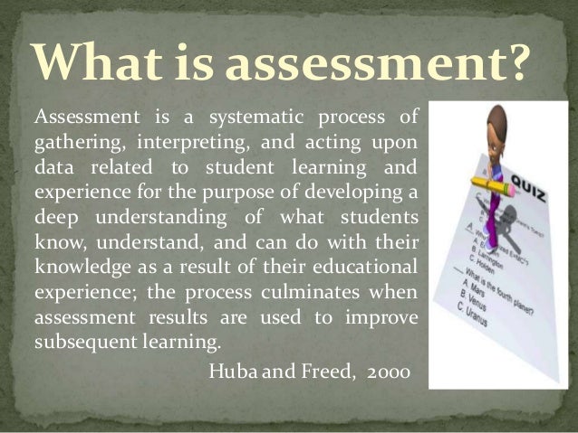 Types and models of assessment