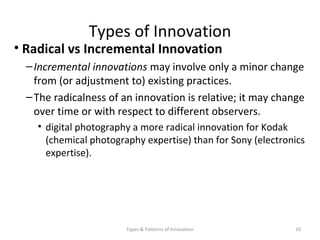 Types and patterns of innovation | PPT