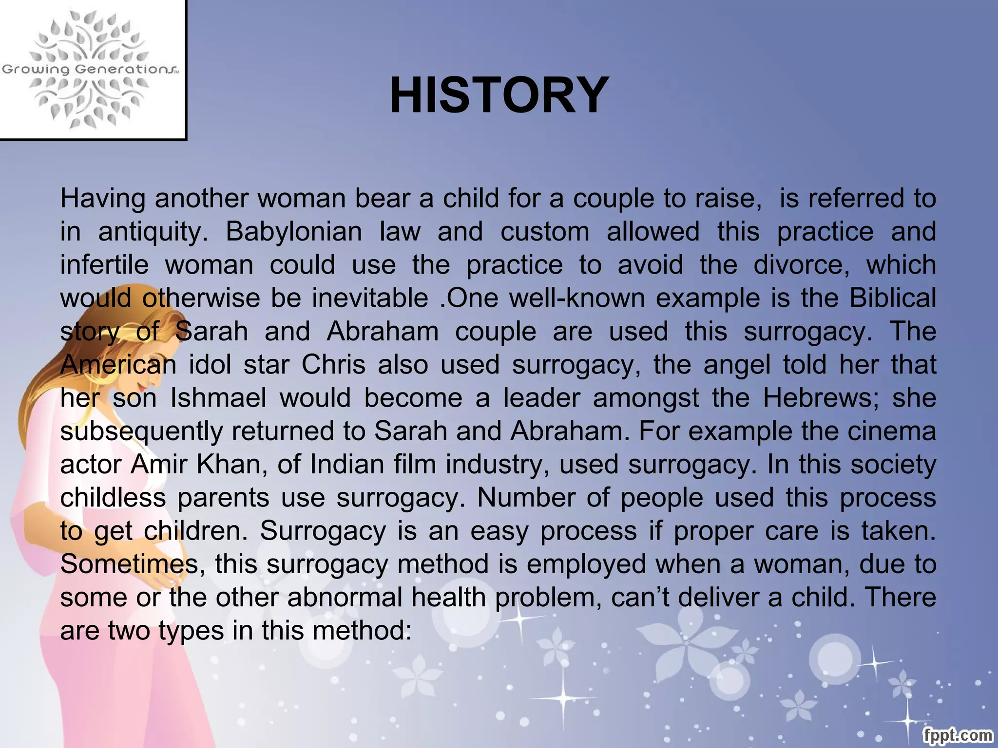TYPES AND PROCESS OF SURROGACY | PPT