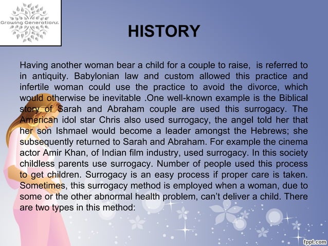 TYPES AND PROCESS OF SURROGACY | PPT