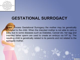 TYPES AND PROCESS OF SURROGACY | PPT