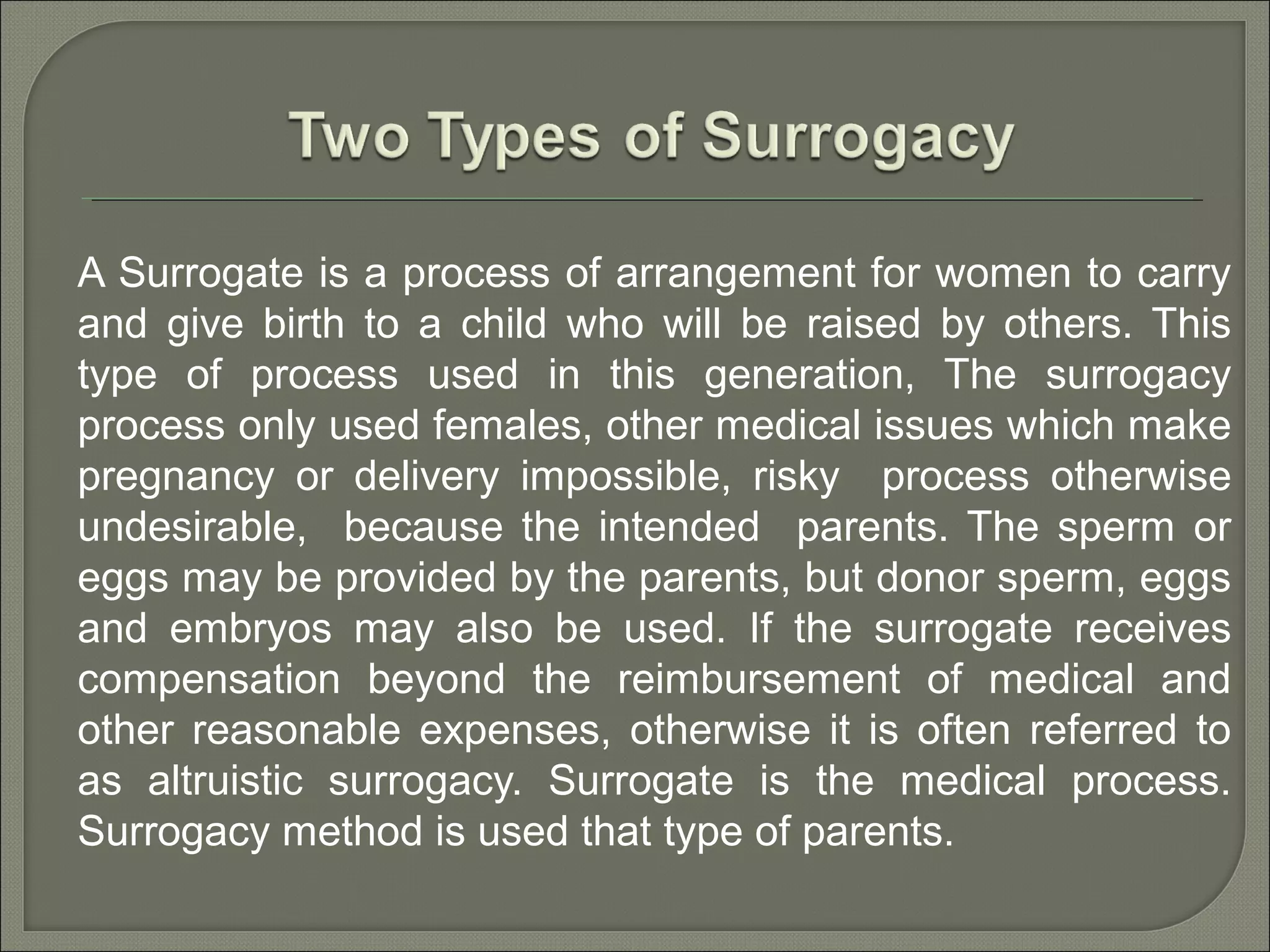 Types and Process of Surrogacy | PPT