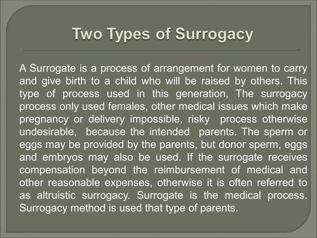 Types and Process of Surrogacy | PPT
