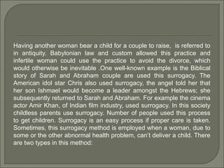 Types and Process of Surrogacy | PPT