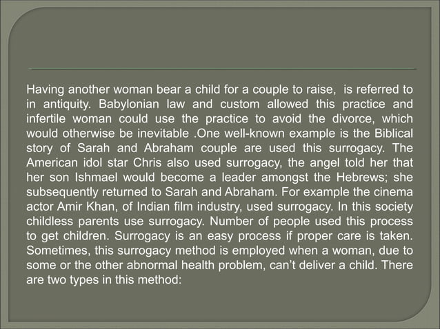 Types and Process of Surrogacy | PPT