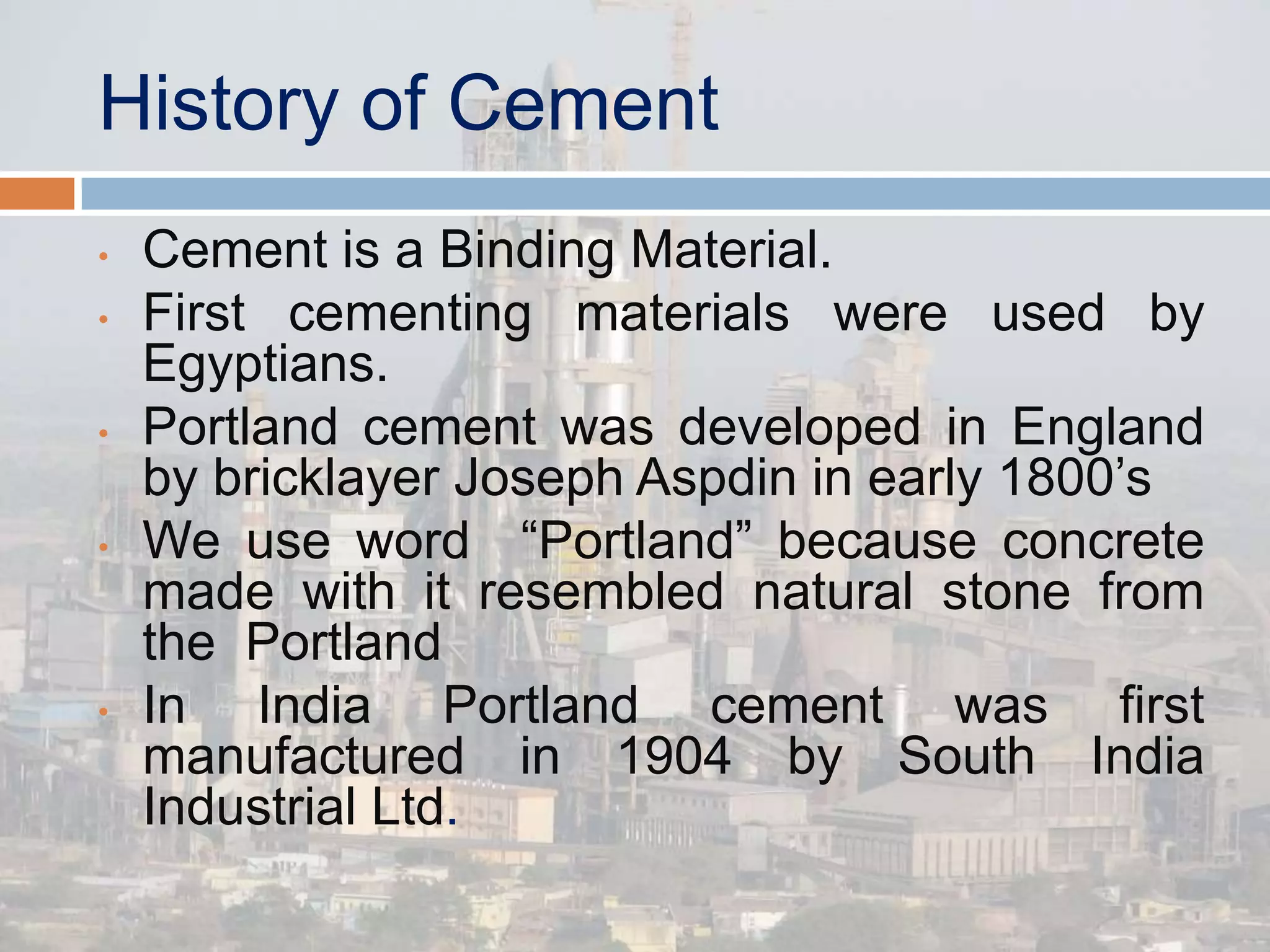 Types and properties of cement | PPTX