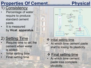 Types and properties of cement | PPTX