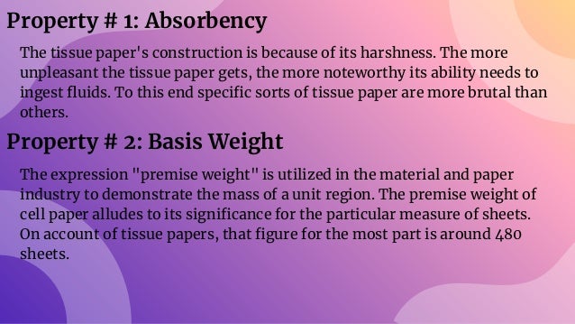 Types and properties of tissue paper | PPT