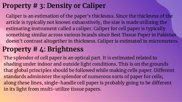 Types and properties of tissue paper | PDF