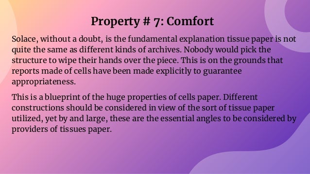 Types and properties of tissue paper | PDF