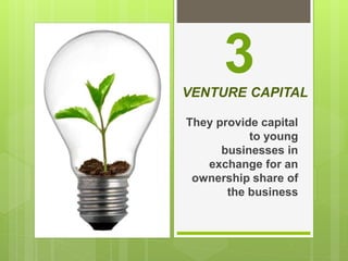 Types and sources of financing for start up businesses | PPTX