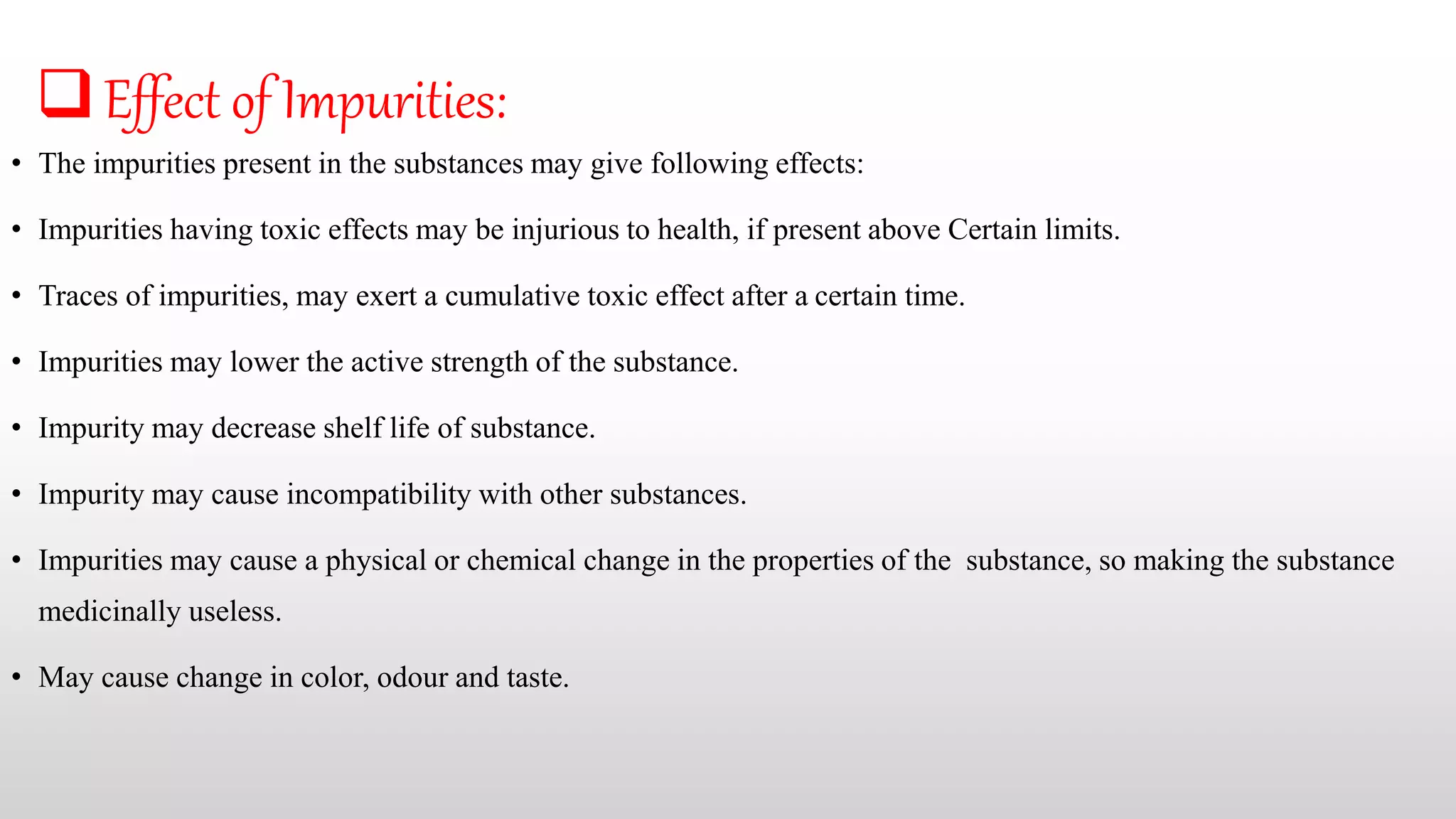 Types and Sources of impurities.pptx Pharmaceutical Inorganic chemistry ...