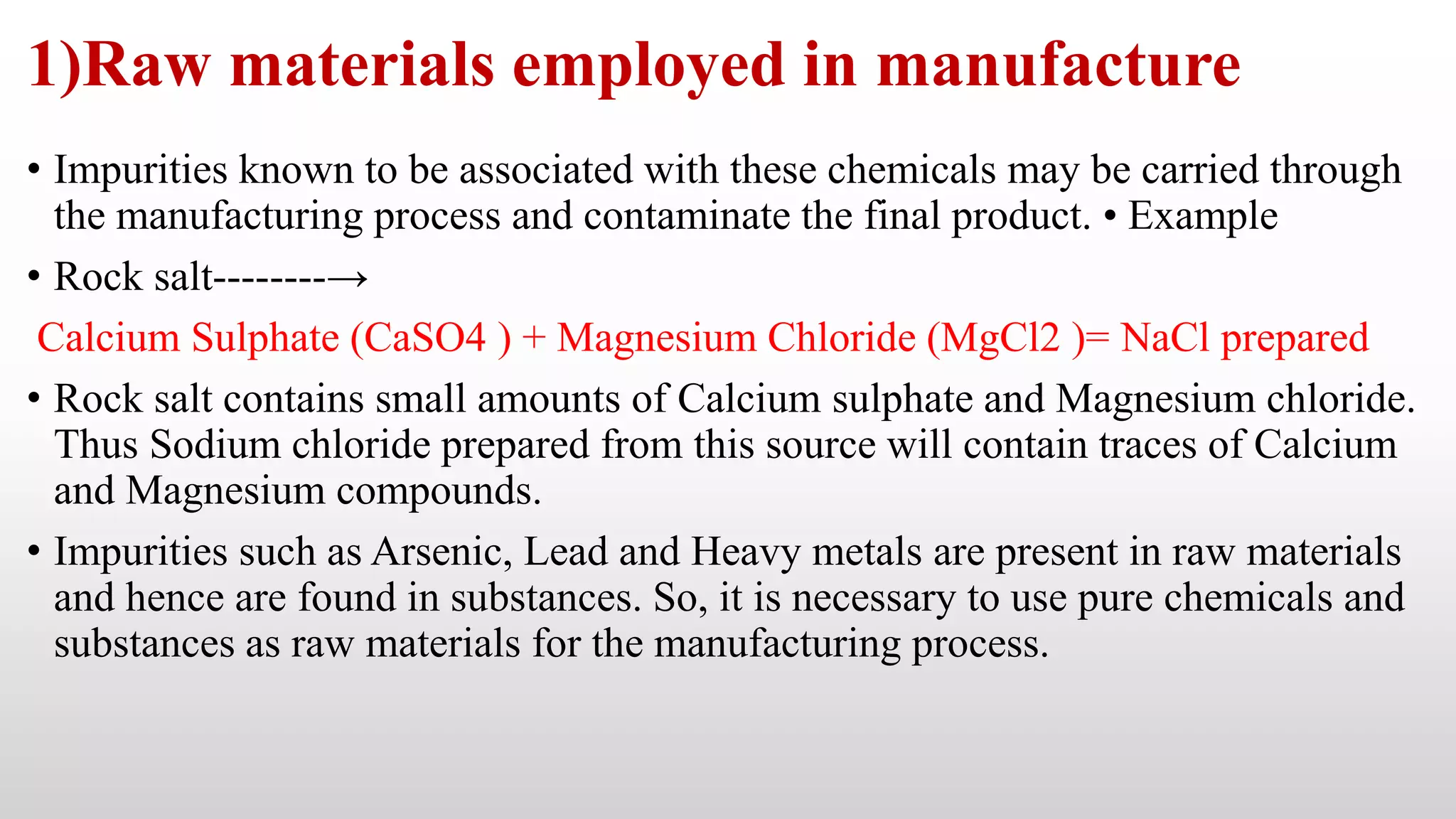 Types and Sources of impurities.pptx Pharmaceutical Inorganic chemistry ...