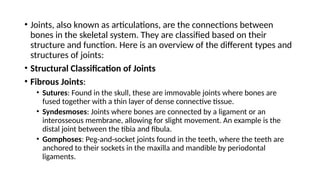 Types structures and location of joints | PPTX