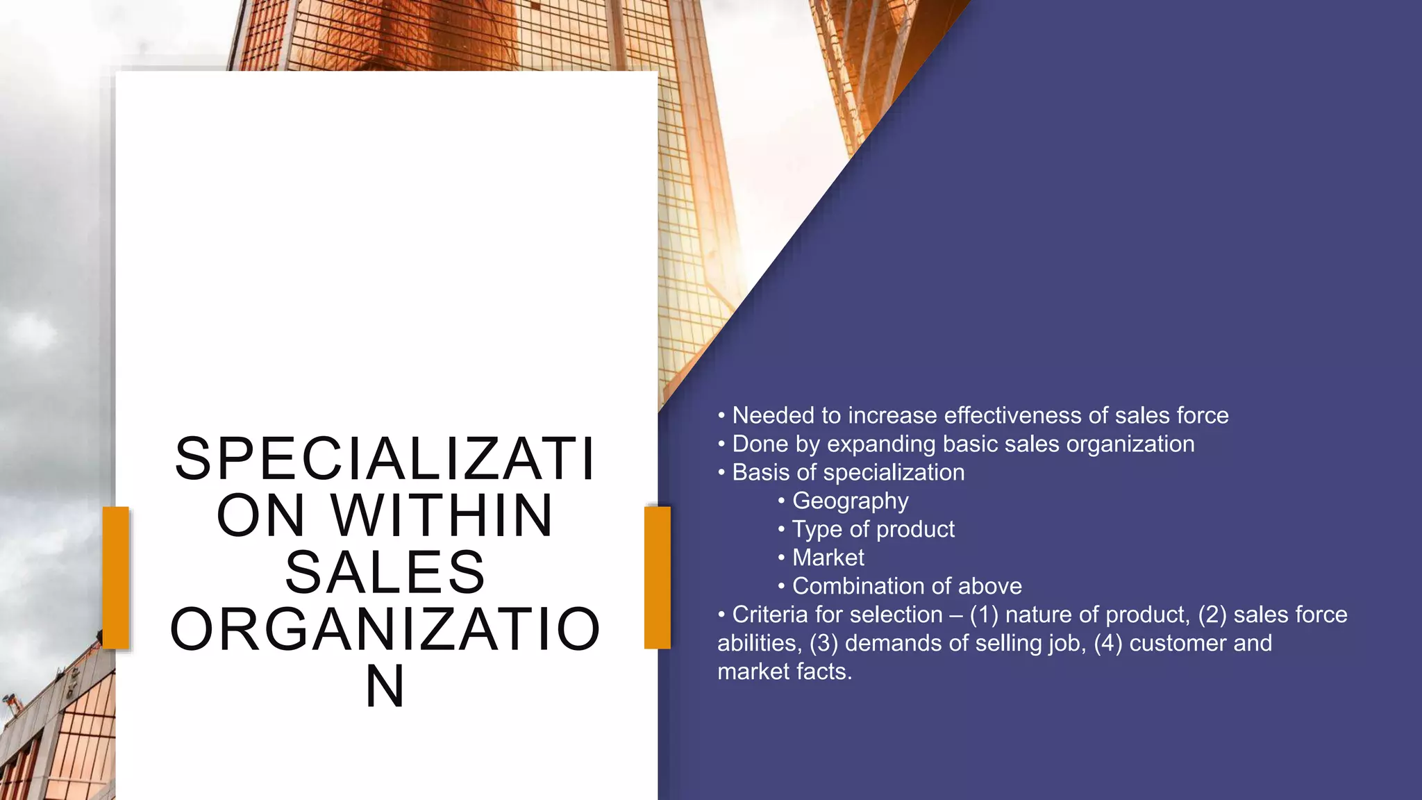 Types and structures of sales organization | PPTX | Sales | Business