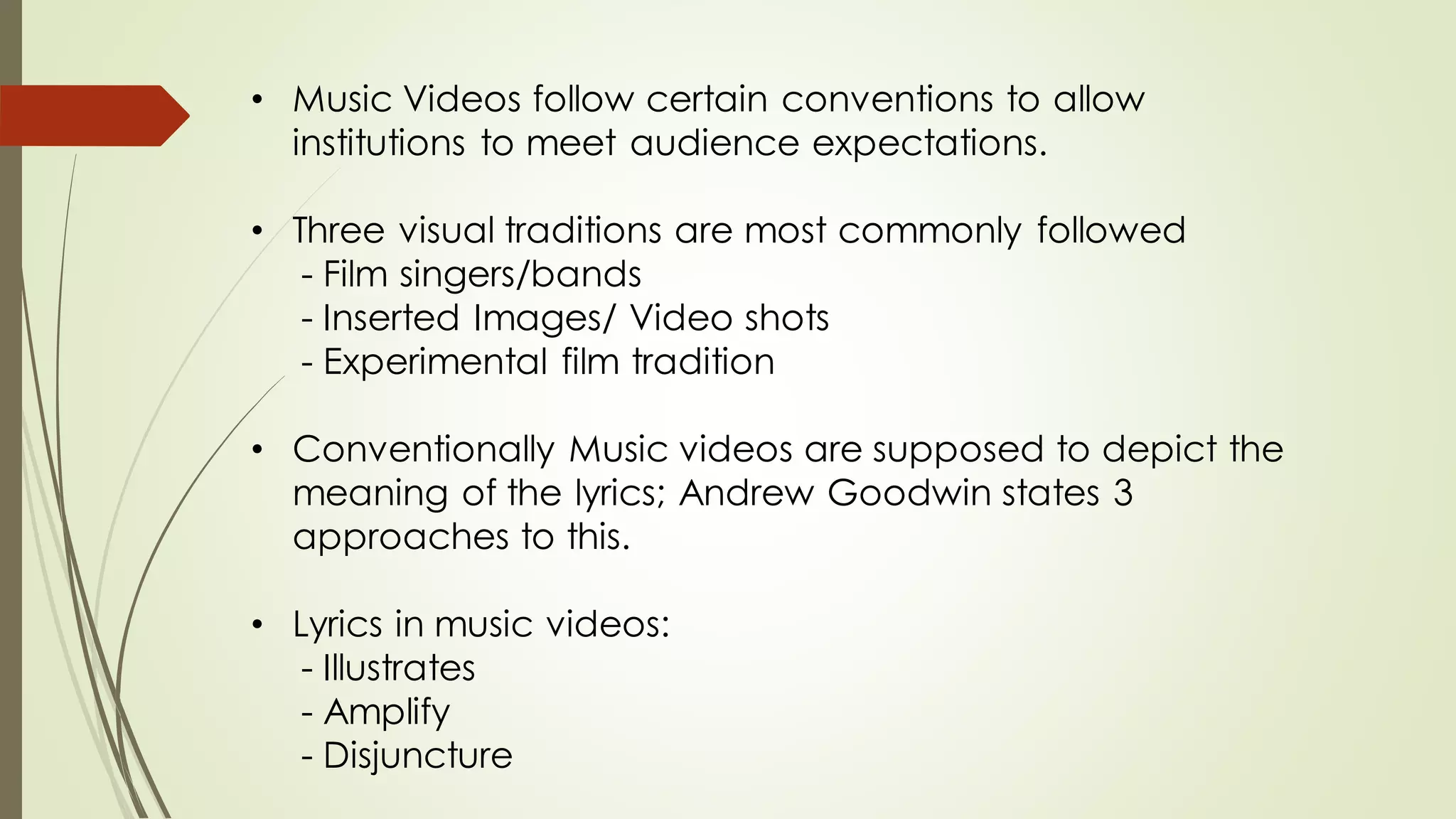 Types and styles of music video by Fatima Nawaz | PPT
