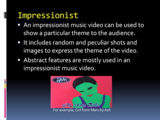 Types and styles of music videos | PPTX