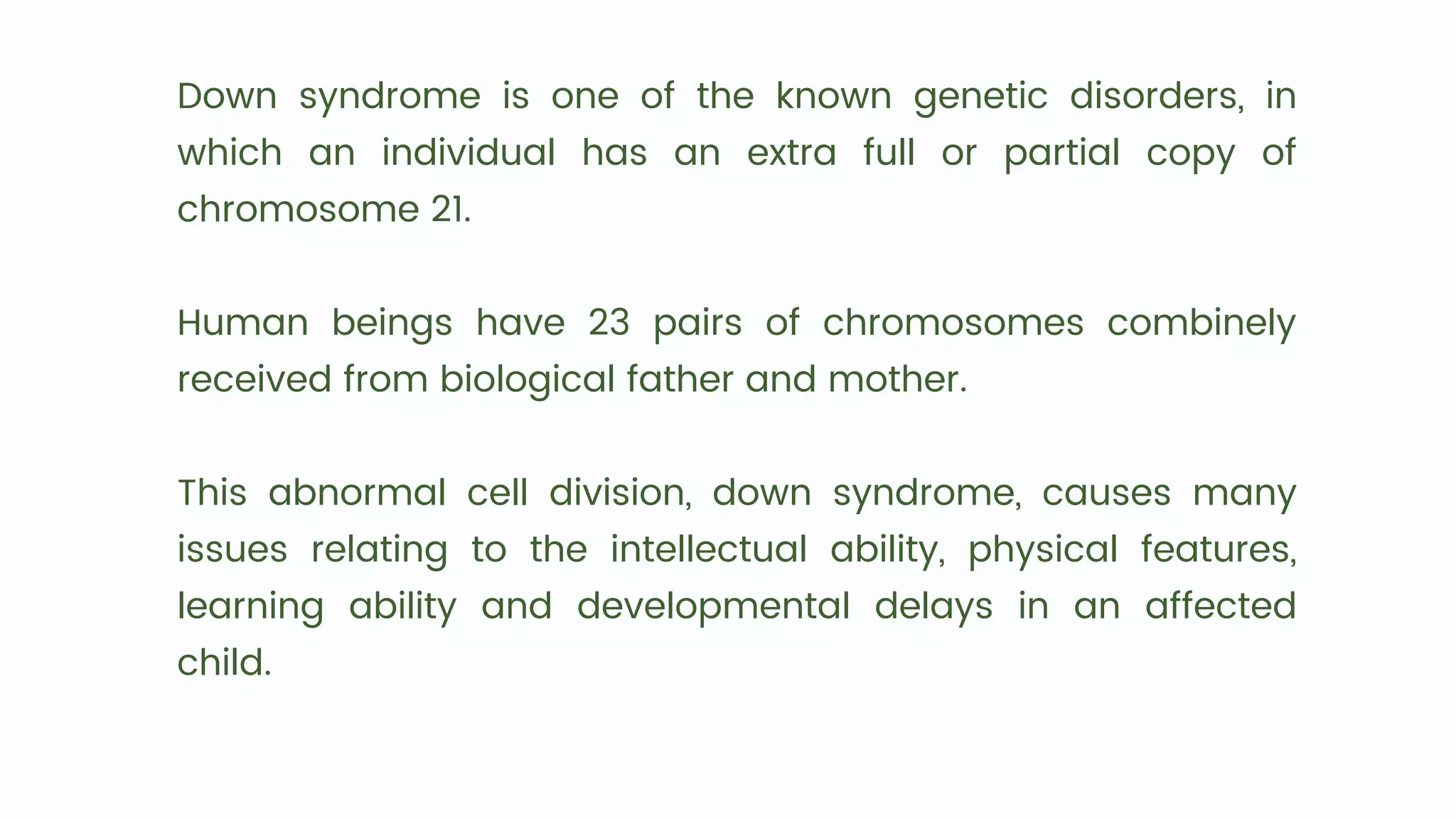 Types and symptoms of down syndrome. | PPT