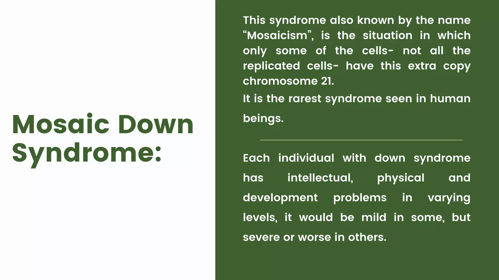 Types and symptoms of down syndrome. | PPT