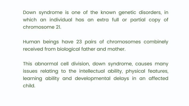 Types and symptoms of down syndrome. | PPT