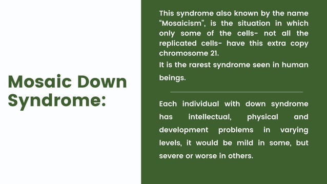 Types and symptoms of down syndrome. | PPT