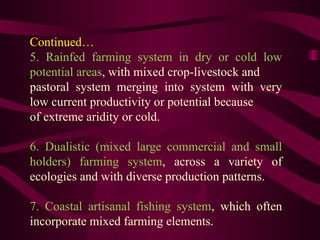 farming systems and their types in briefly | PPTX