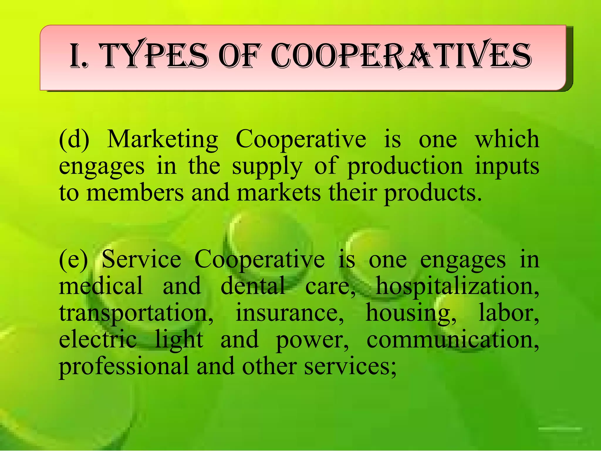Types & Categories of Cooperatives | PPT