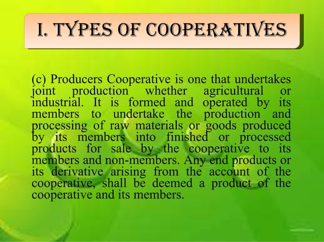 Types & Categories of Cooperatives | PPT