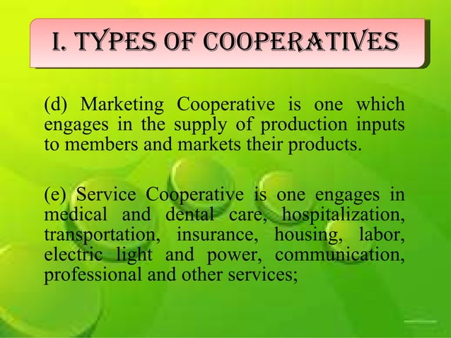 Types & Categories of Cooperatives | PPT