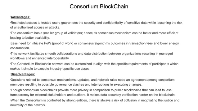 Types, Components Architecture of blockchain.pptx | Computer Networking | Computing