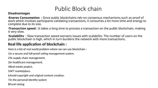 Types, Components Architecture of blockchain.pptx | Computer Networking | Computing