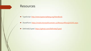TypeScript and SharePoint | PPT