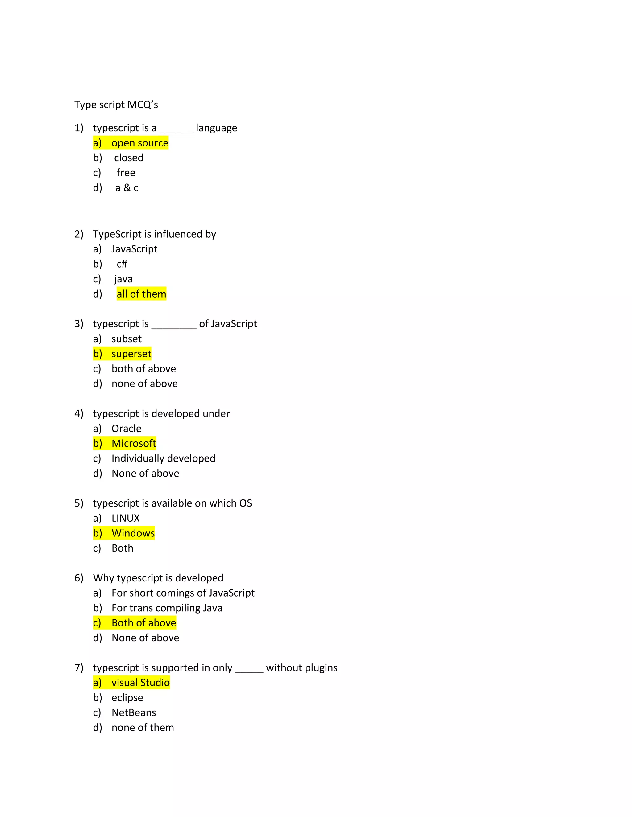Type script mcq | PDF