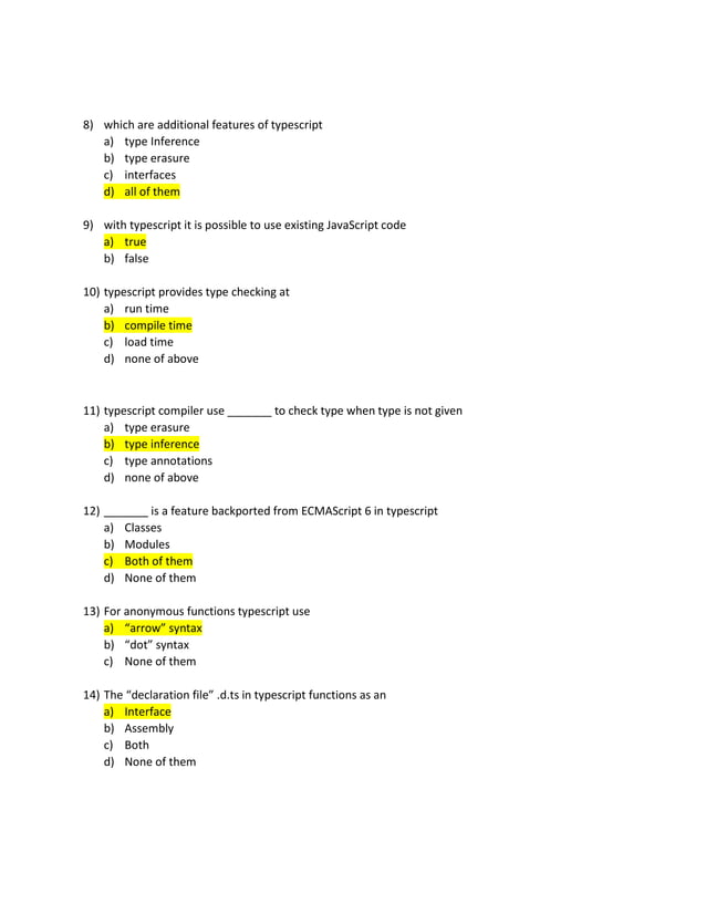 Type Script Mcq Pdf 9702