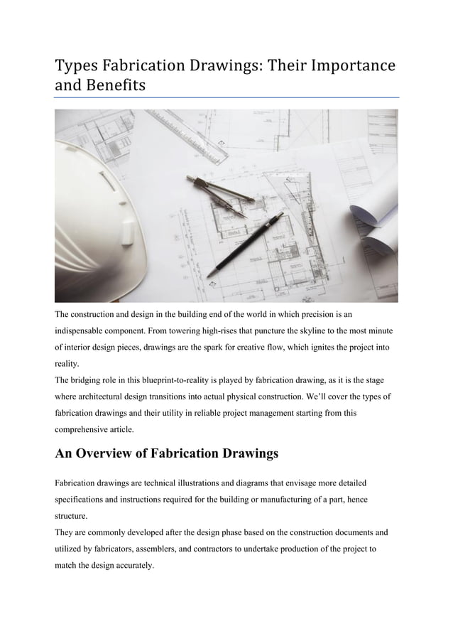 Types Fabrication Drawings: Their Importance and Benefits | PDF