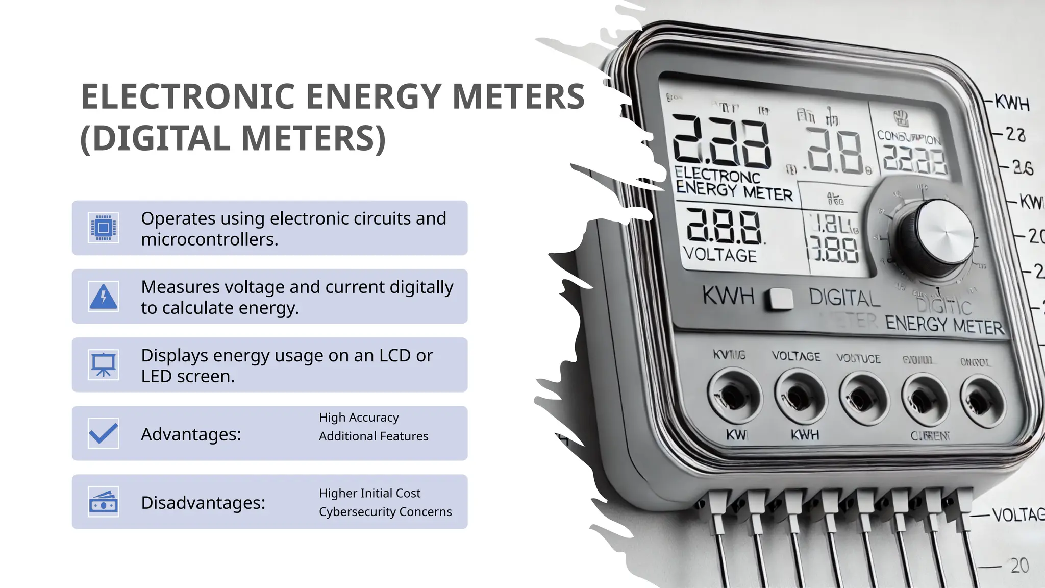 types of energy meters final for the subject Instrumentation | PPTX