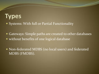 Types and Functions of DDBMS | PPT