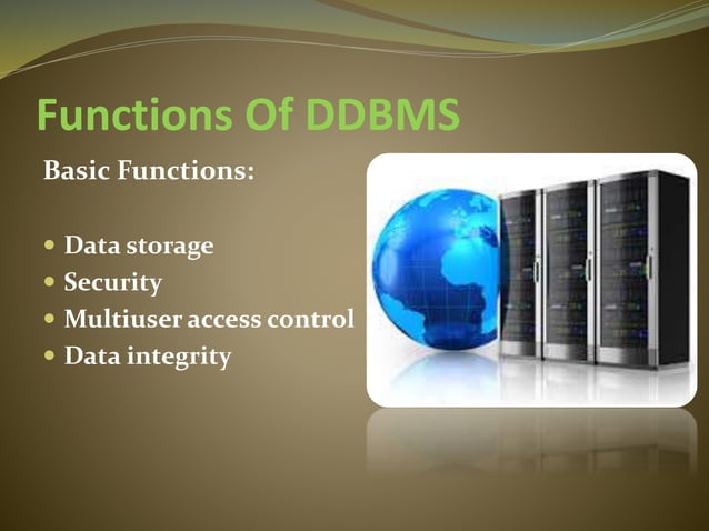 Types and Functions of DDBMS | PPTX | Databases | Computer Software and Applications