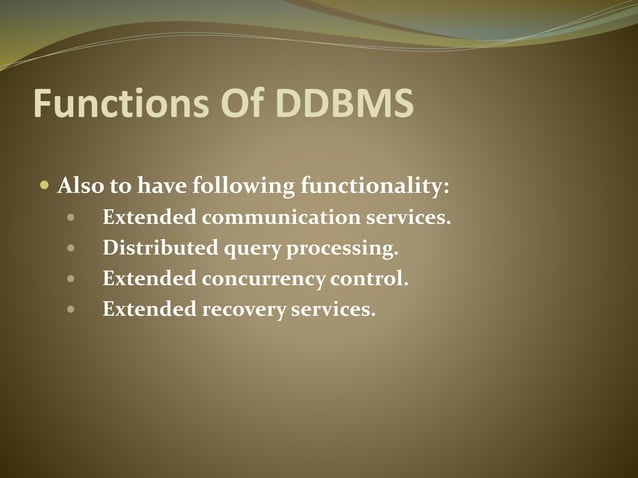 Types and Functions of DDBMS | PPTX | Databases | Computer Software and Applications