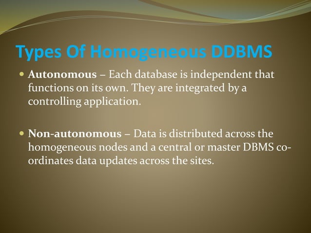 Types And Functions Of Ddbms Pptx Databases Computer Software And Applications