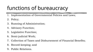 TYPES, MERITS AND MELODIES OF BUREAUCRACY AND.pptx
